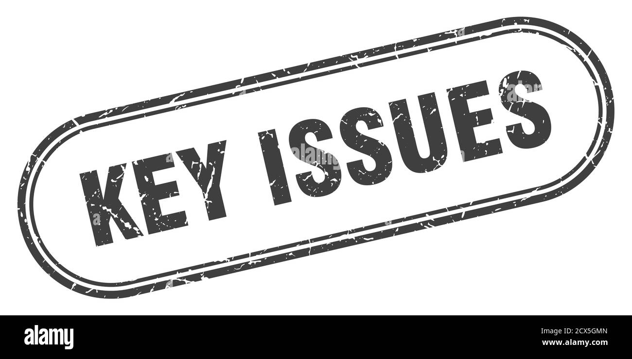 key issues stamp. rounded grunge sign on white background Stock Vector ...