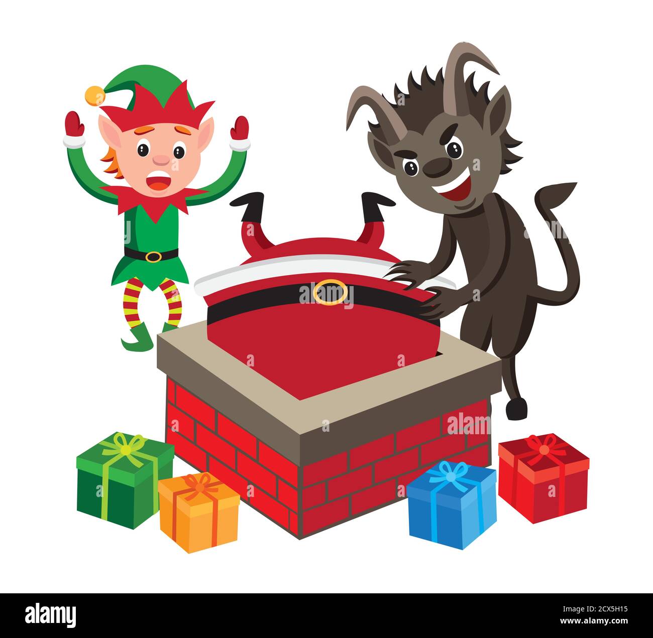 Krampus vector vectors hi-res stock photography and images - Alamy
