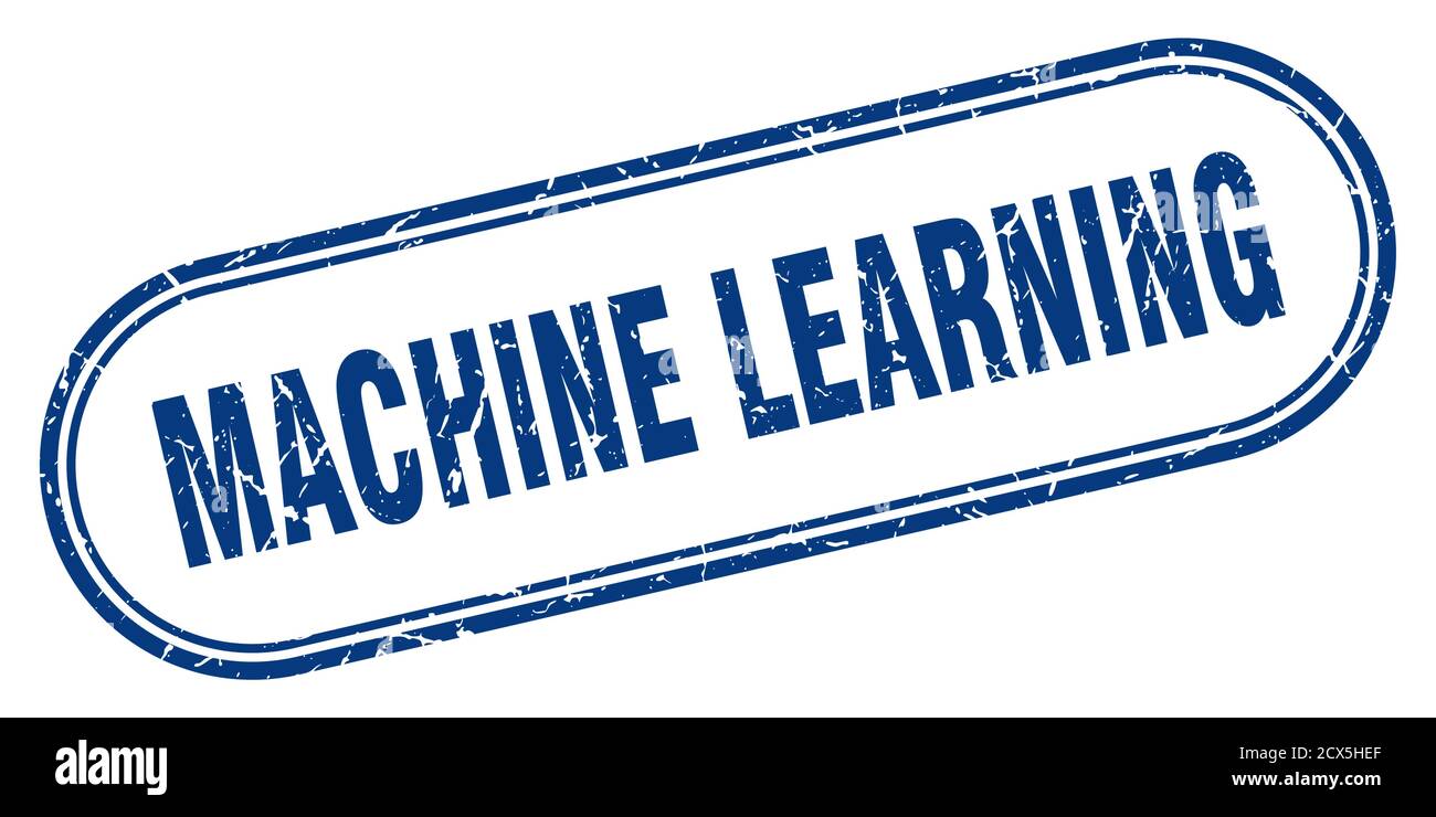 machine learning stamp. rounded grunge sign on white background Stock ...