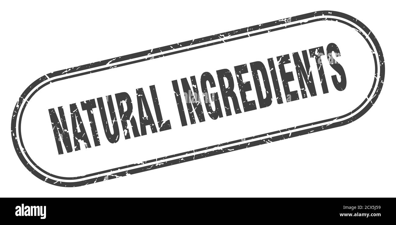 natural ingredients stamp. rounded grunge sign on white background ...