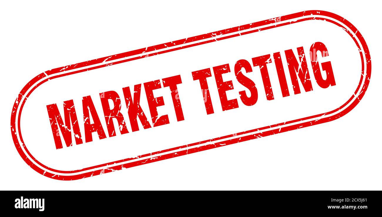 market testing stamp. rounded grunge sign on white background Stock ...