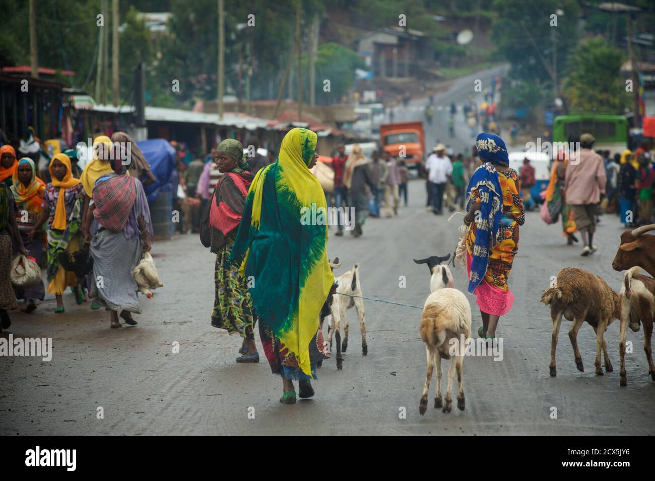 MAin street through Asebe Teferi, near Harar, Ethiopia Stock Photo - Alamy