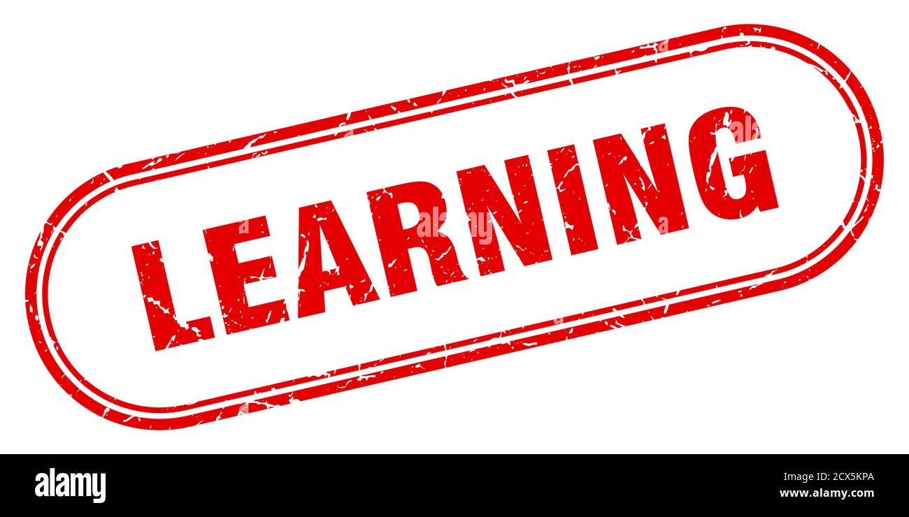 learning stamp. rounded grunge sign on white background Stock Vector ...