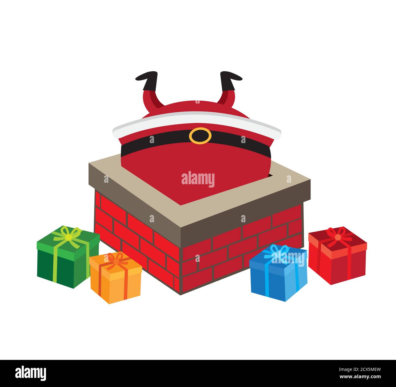 Santa Claus stuck in a chimney Stock Vector Image & Art - Alamy