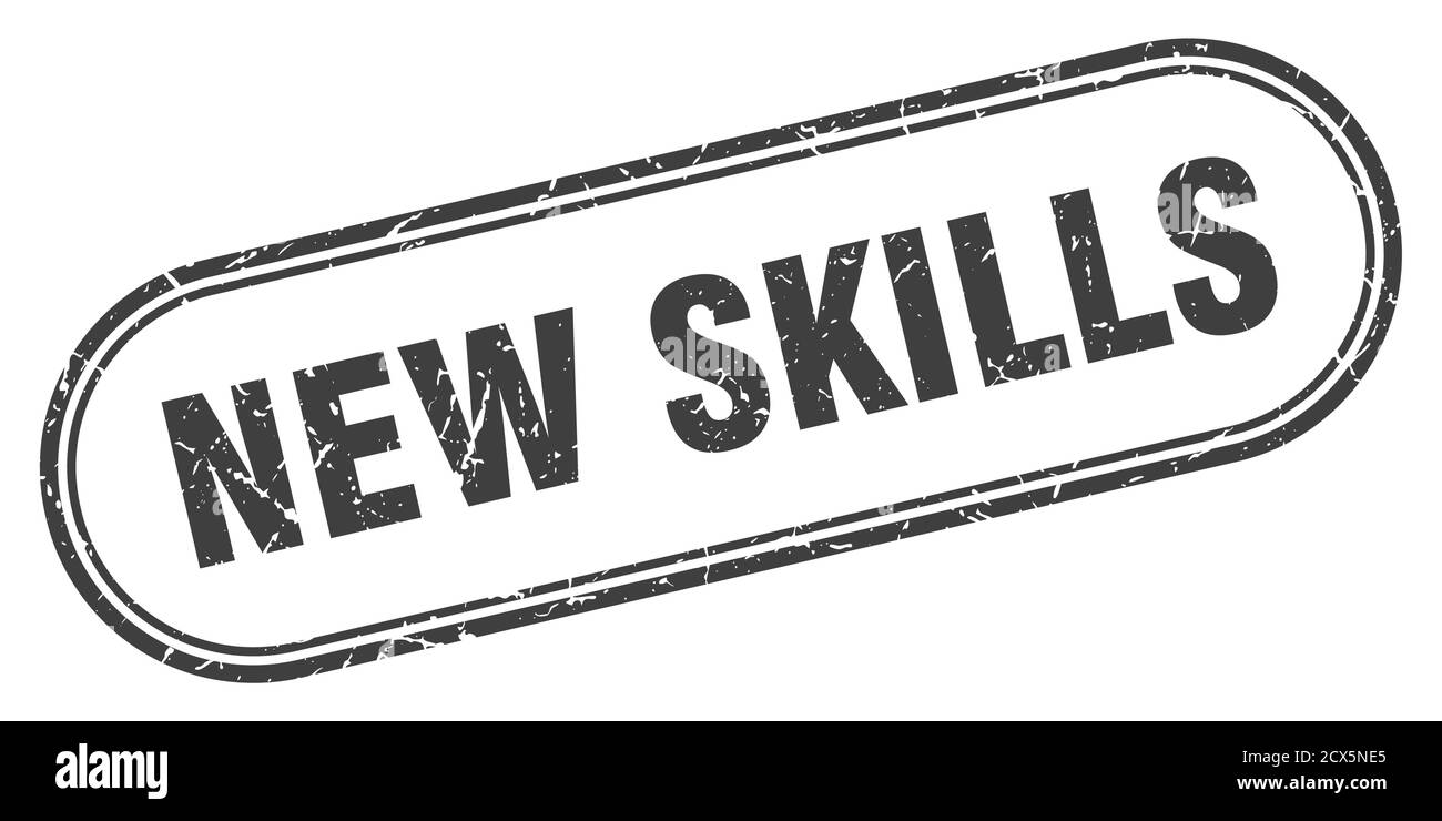 new skills stamp. rounded grunge sign on white background Stock Vector ...
