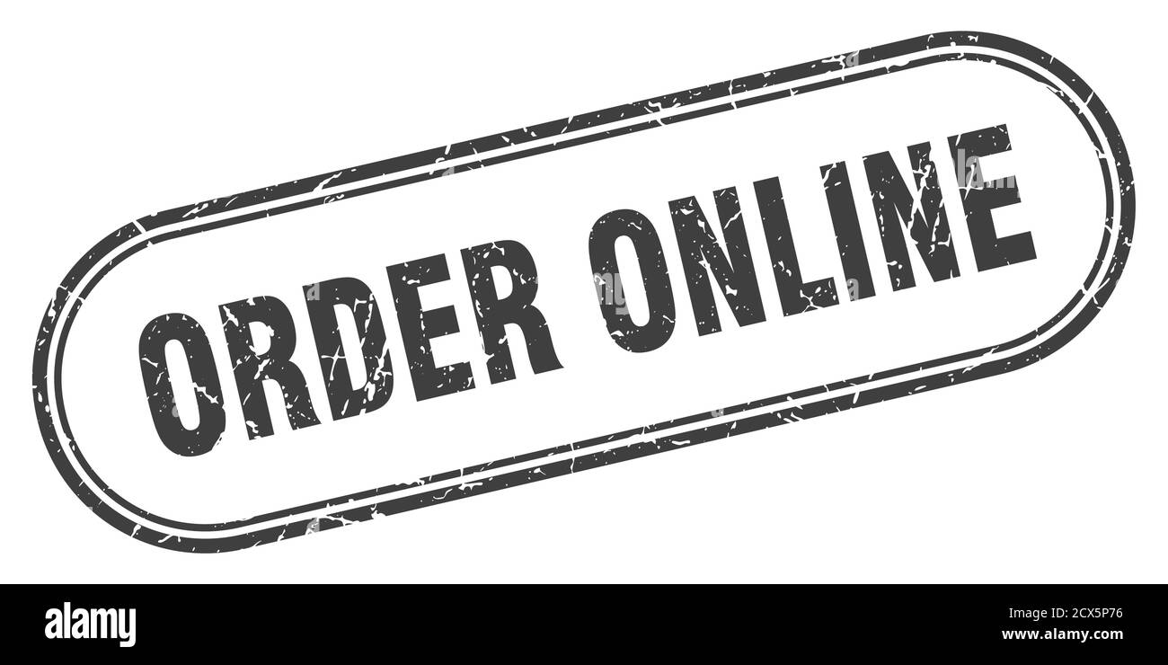 order online stamp. rounded grunge sign on white background Stock ...