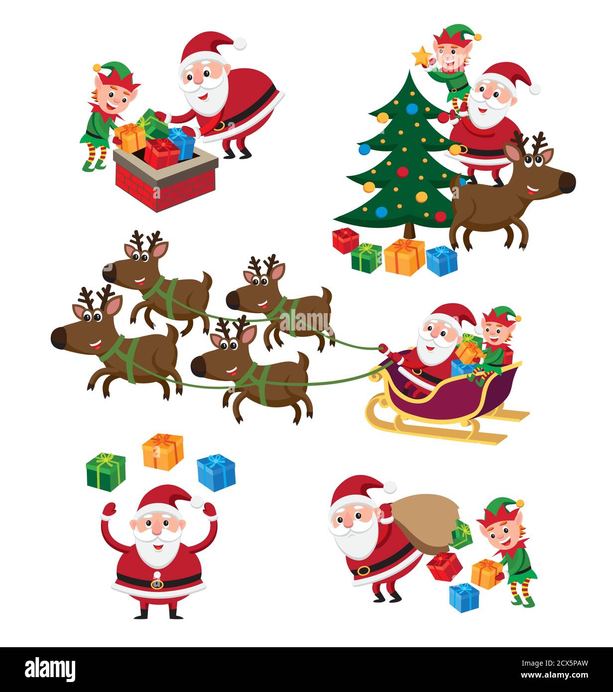 Santa Claus illustration set Stock Vector Image & Art - Alamy