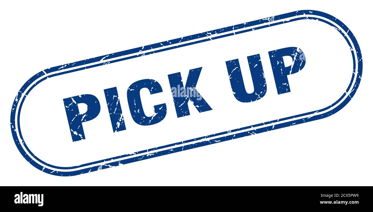 pick up stamp. rounded grunge sign on white background Stock Vector ...