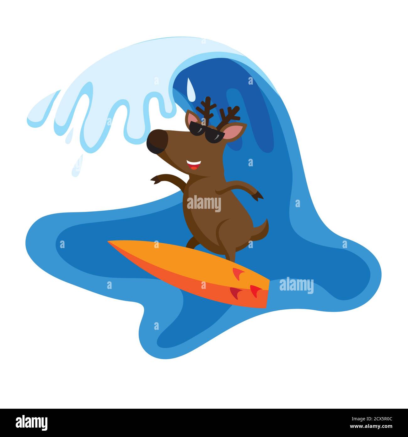 Surfing deer Stock Vector Images - Alamy