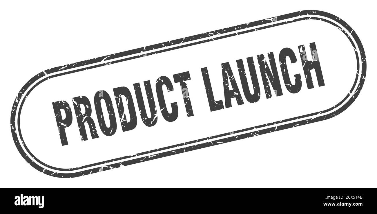 product launch stamp. rounded grunge sign on white background Stock ...
