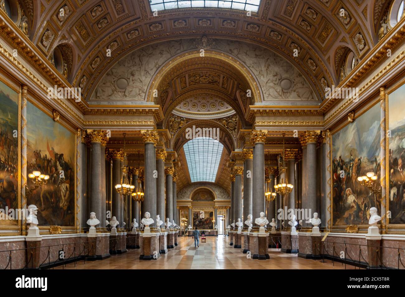Versailles, France - August 28, 2019 : The Gallery of Great Battles is ...