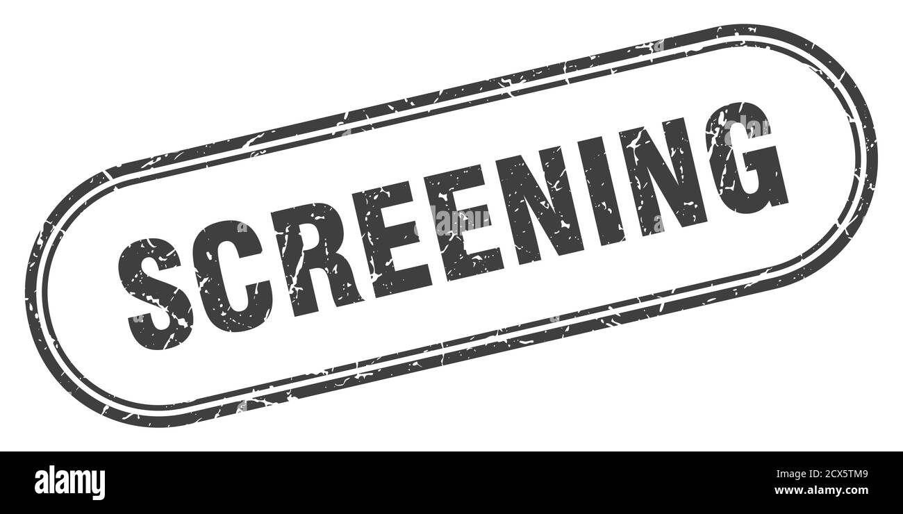 screening stamp. rounded grunge sign on white background Stock Vector ...