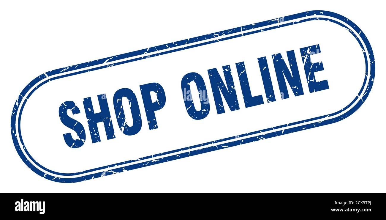 shop online stamp. rounded grunge sign on white background Stock Vector ...