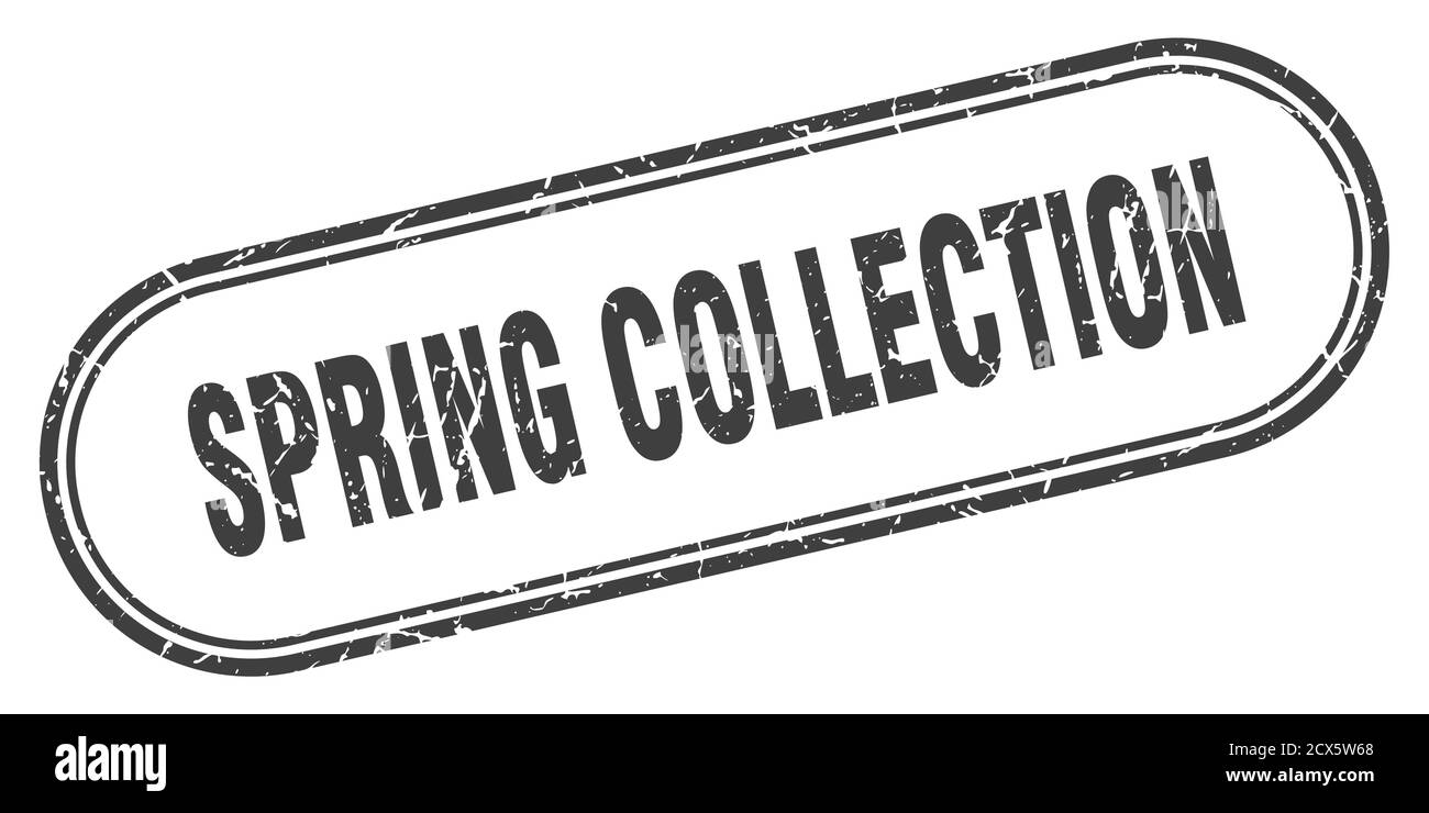 spring collection stamp. rounded grunge sign on white background Stock ...