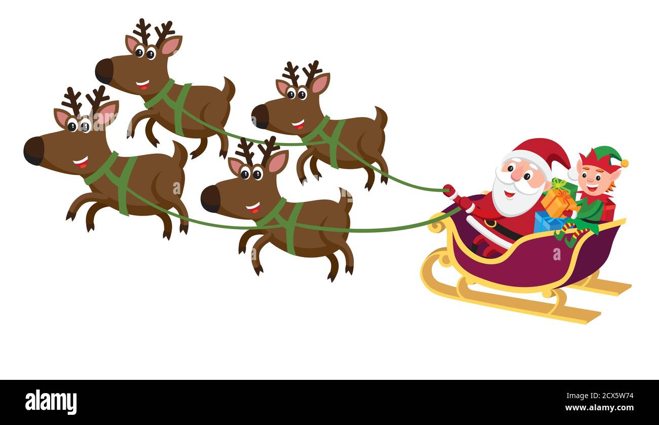 Santa Claus And His Elves And Reindeers