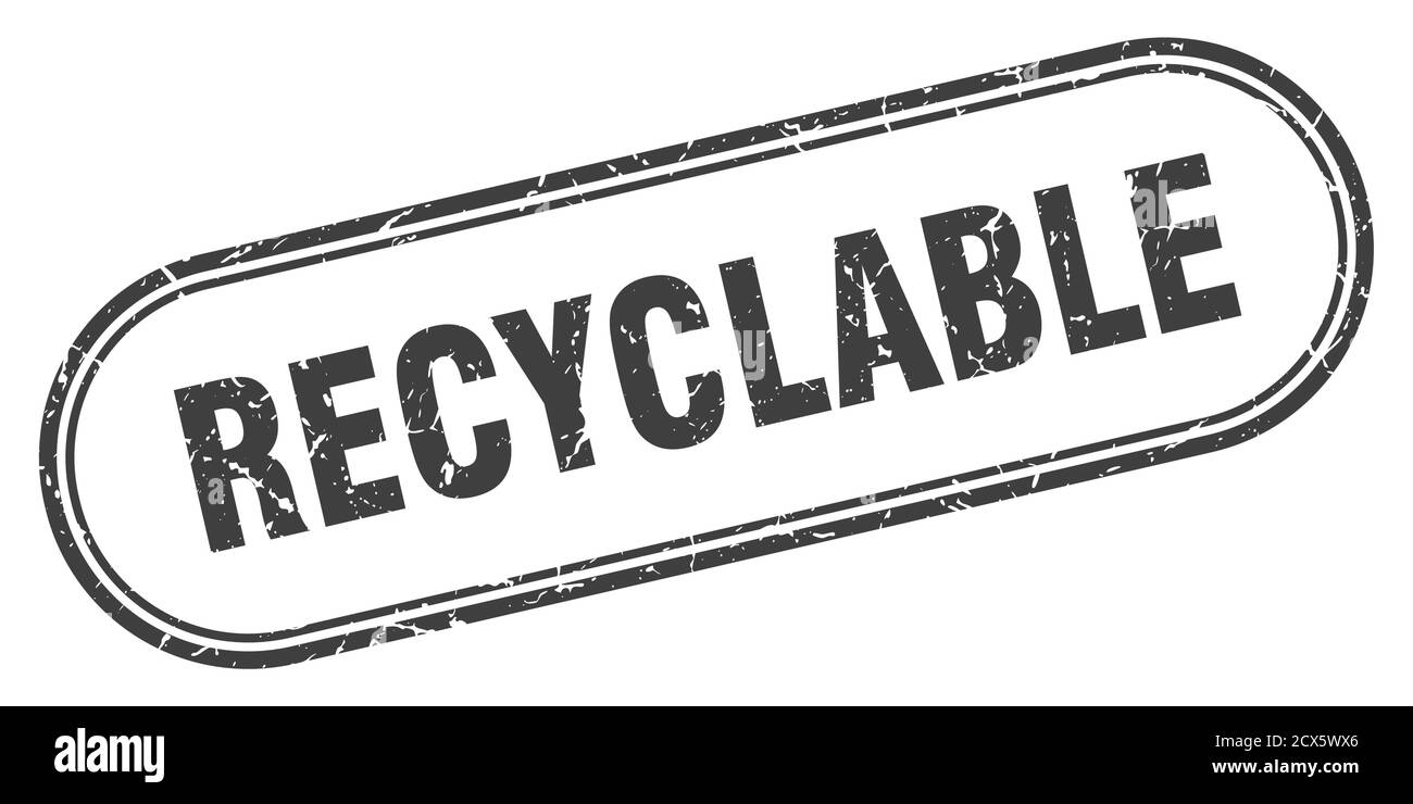 recyclable stamp. rounded grunge sign on white background Stock Vector ...