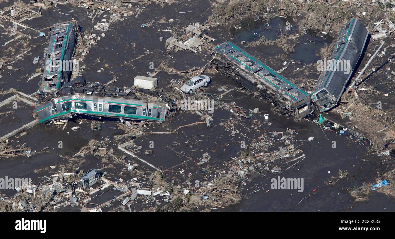 Tsunami train disaster aerial hi-res stock photography and images - Alamy