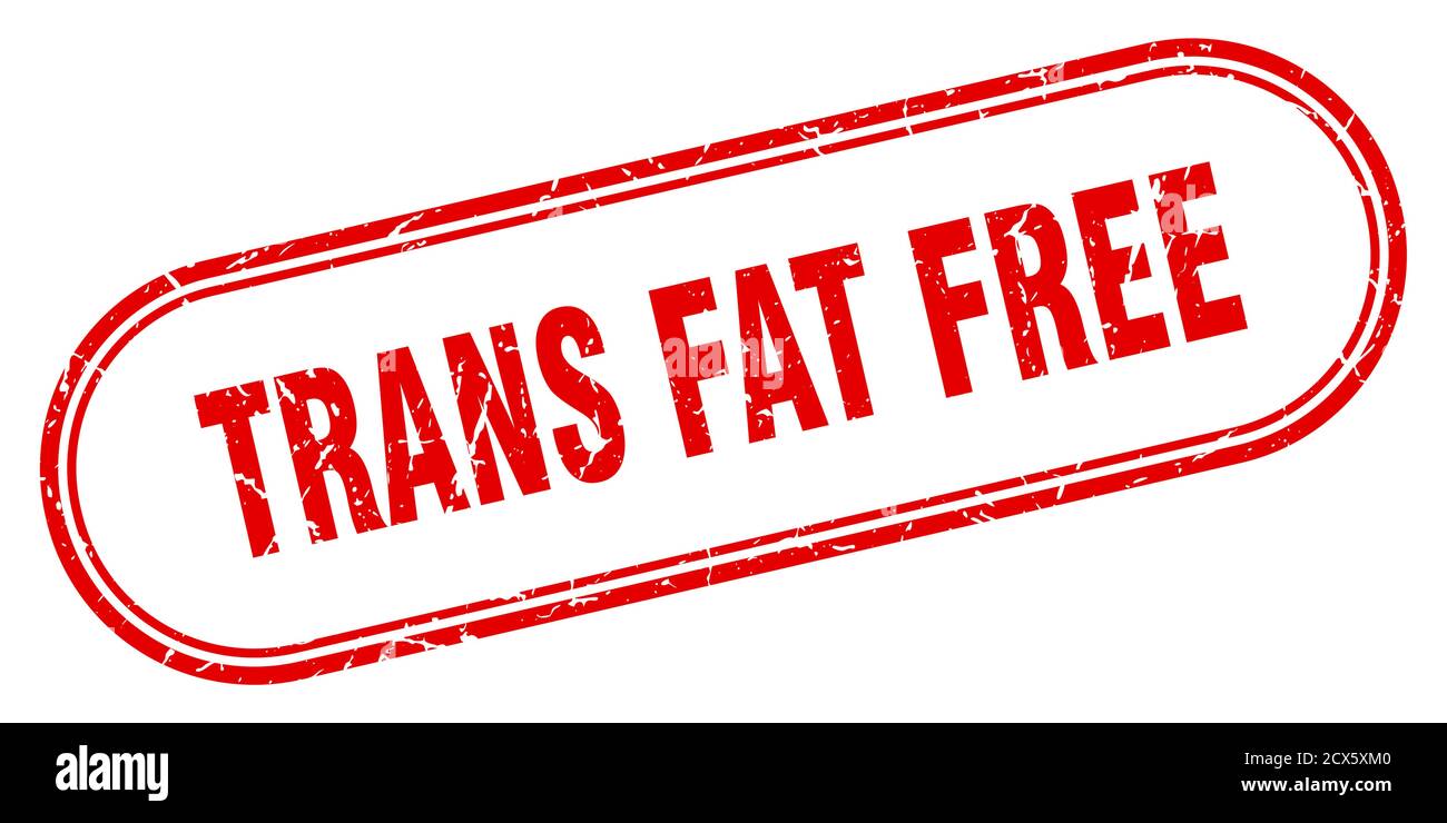 trans fat free stamp. rounded grunge sign on white background Stock ...