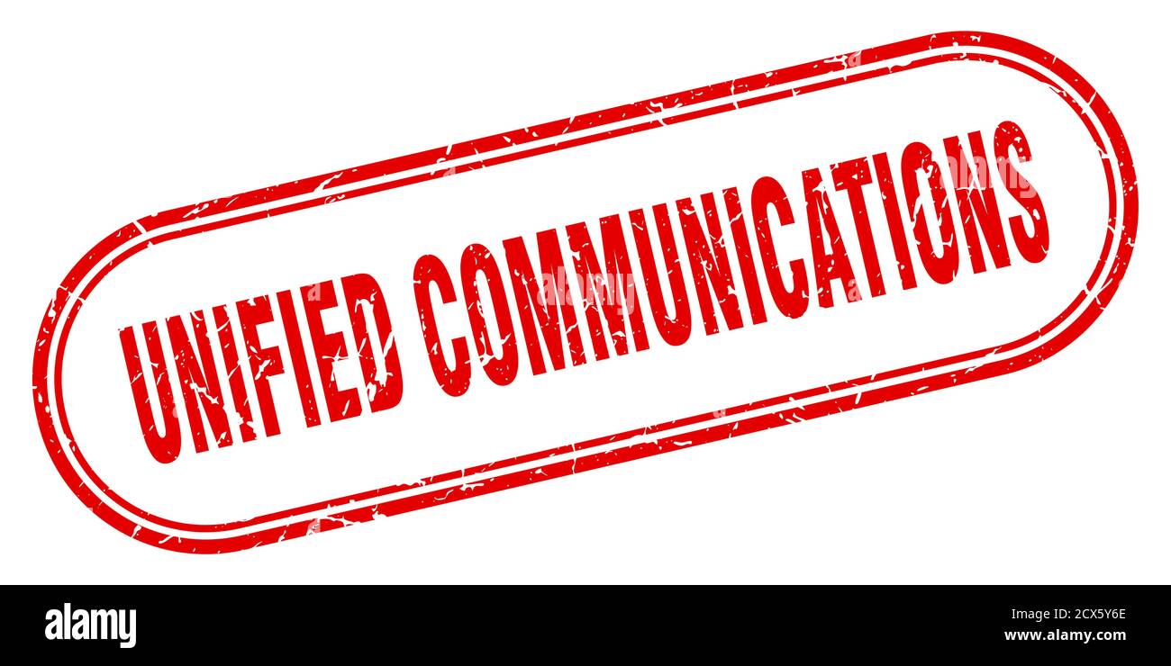 unified communications stamp. rounded grunge sign on white background ...