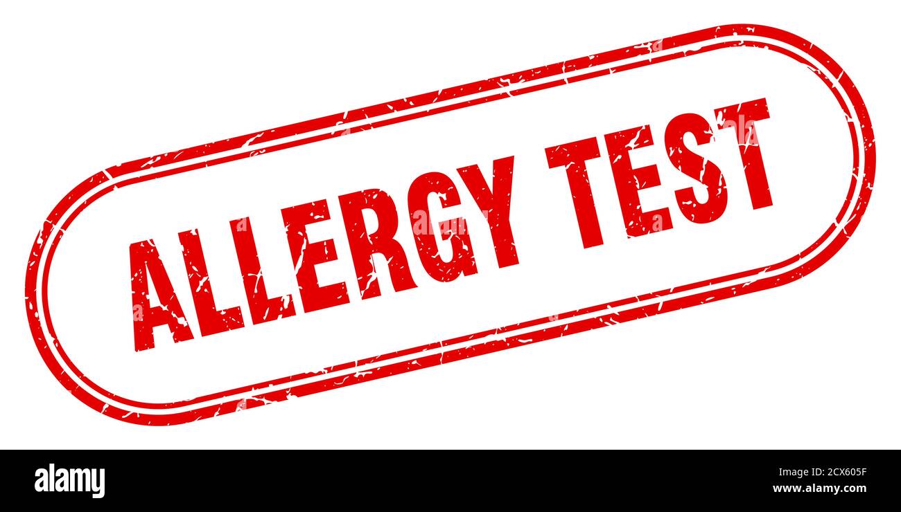 allergy test stamp. rounded grunge sign on white background Stock ...