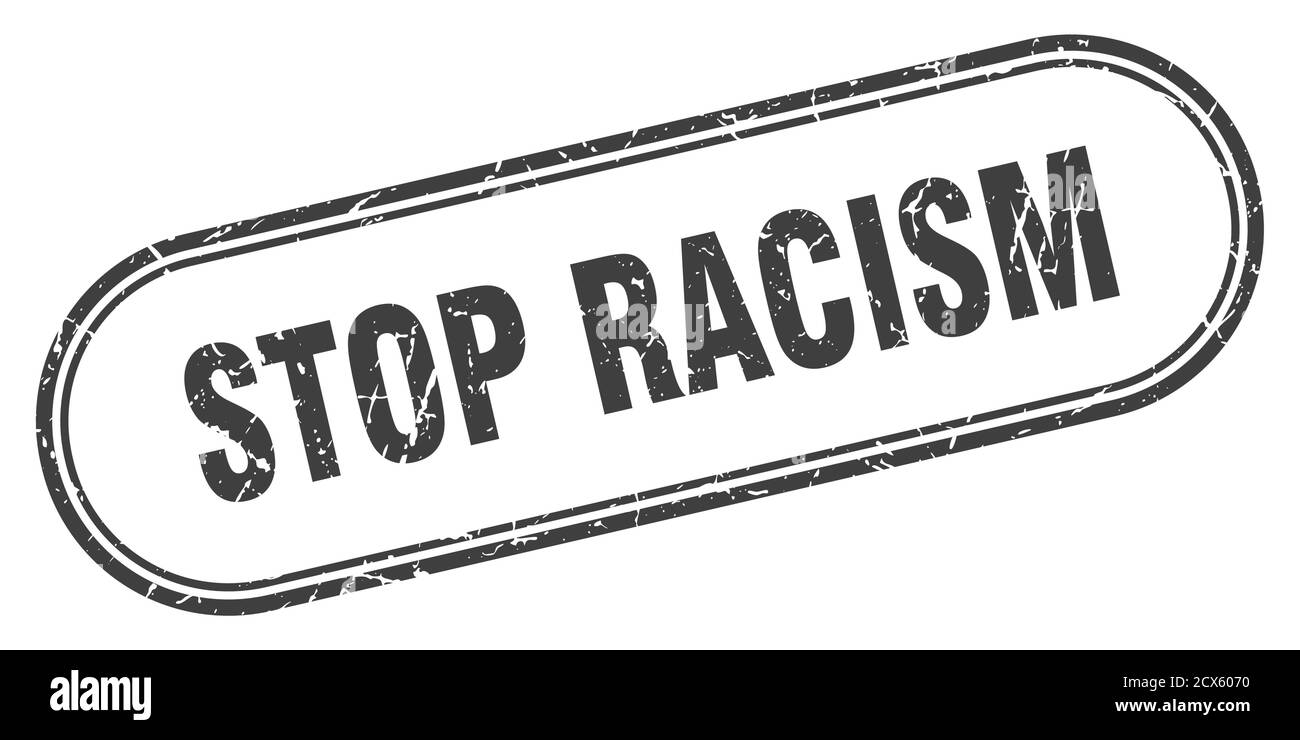 stop racism stamp. rounded grunge sign on white background Stock Vector ...