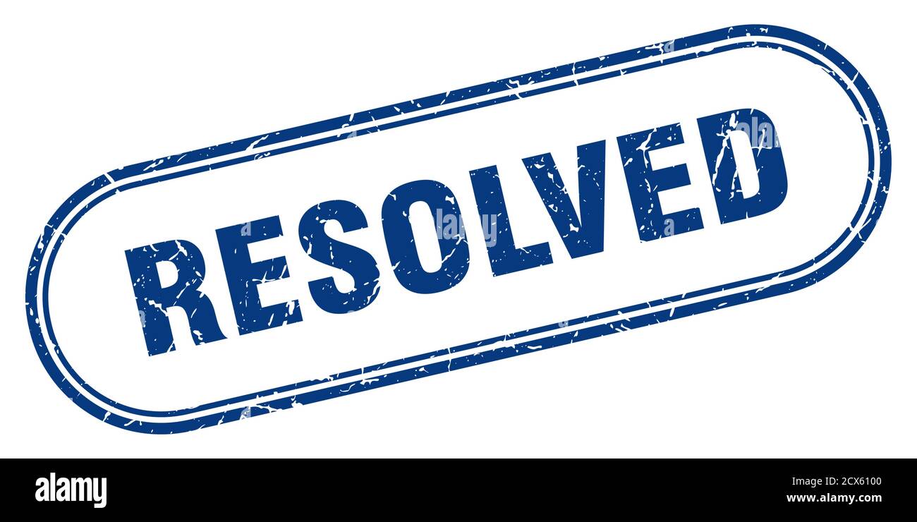 resolved stamp. rounded grunge sign on white background Stock Vector ...