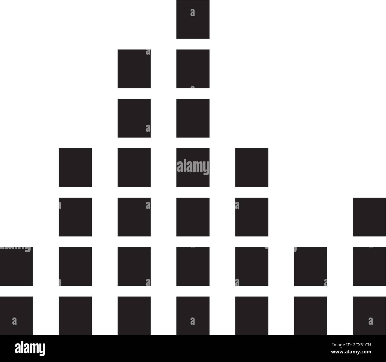 sound wave with square shapes over white background, vector ...