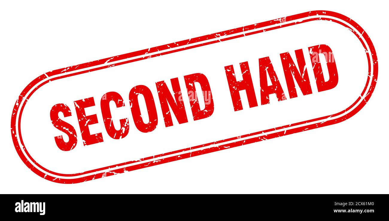 second hand stamp. rounded grunge sign on white background Stock Vector ...