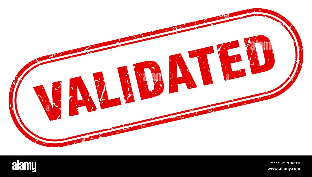 validated stamp. rounded grunge sign on white background Stock Vector ...