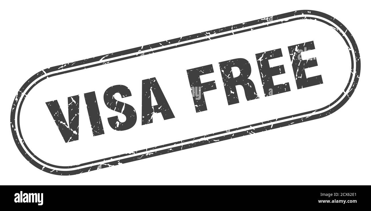 visa free stamp. rounded grunge sign on white background Stock Vector ...