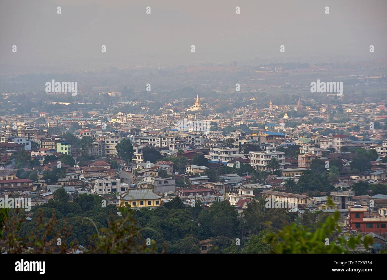 Scenic view of Lashio from Sasana Pagona. Pyilon Chanta. Lashio, Burma ...