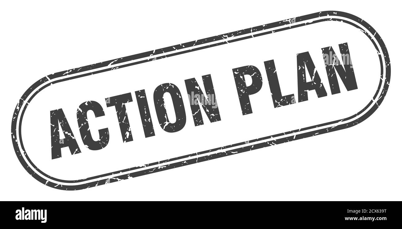 action plan stamp. rounded grunge sign on white background Stock Vector ...