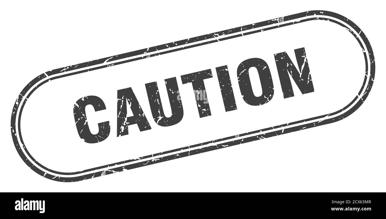 caution stamp. rounded grunge sign on white background Stock Vector ...