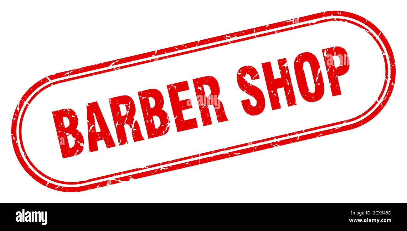 barber shop stamp. rounded grunge sign on white background Stock Vector ...