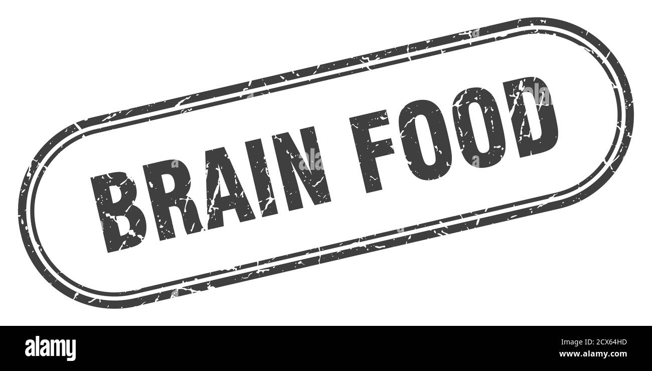 brain food stamp. rounded grunge sign on white background Stock Vector ...