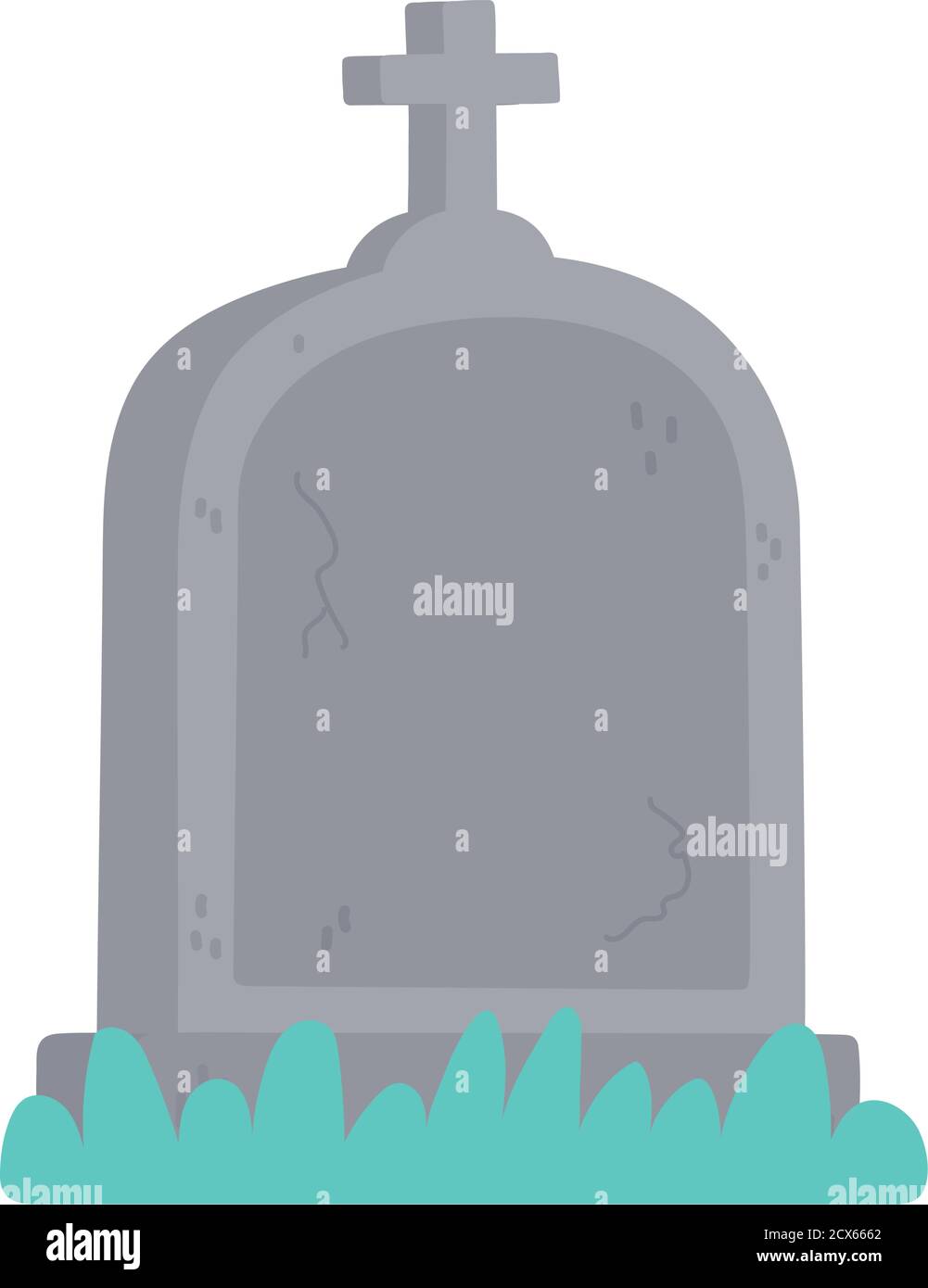 tombstone with cross and grass isolated design icon vector illustration Stock Vector Image & Art ...