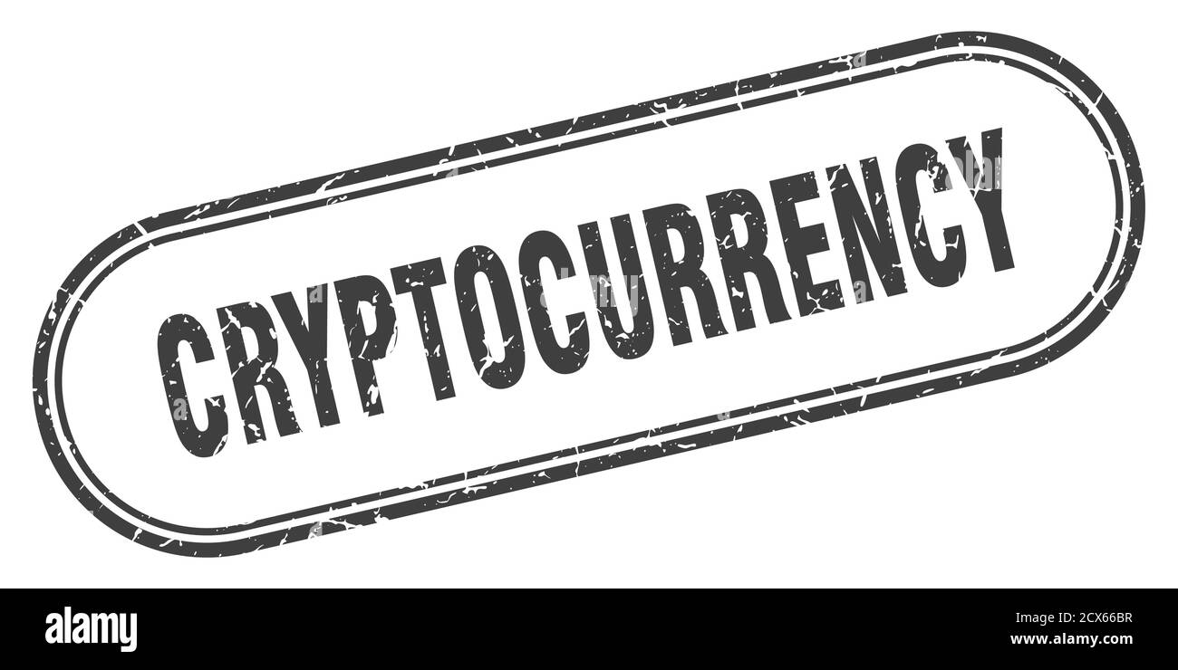 cryptocurrency stamp. rounded grunge sign on white background Stock ...