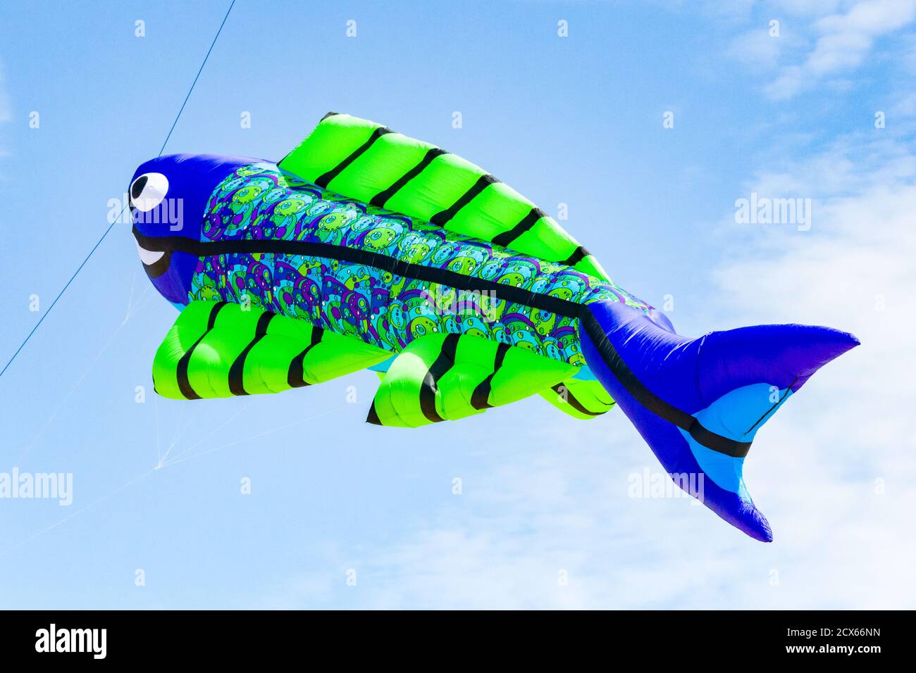 Ocean City, Maryland, Early Spring, Psychedelic Fish Kites Stock Photo ...