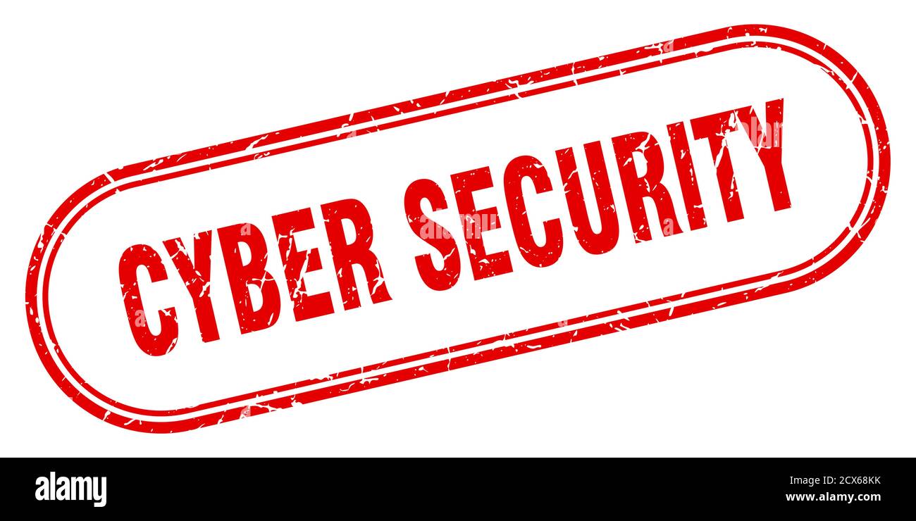 cyber security stamp. rounded grunge sign on white background Stock ...