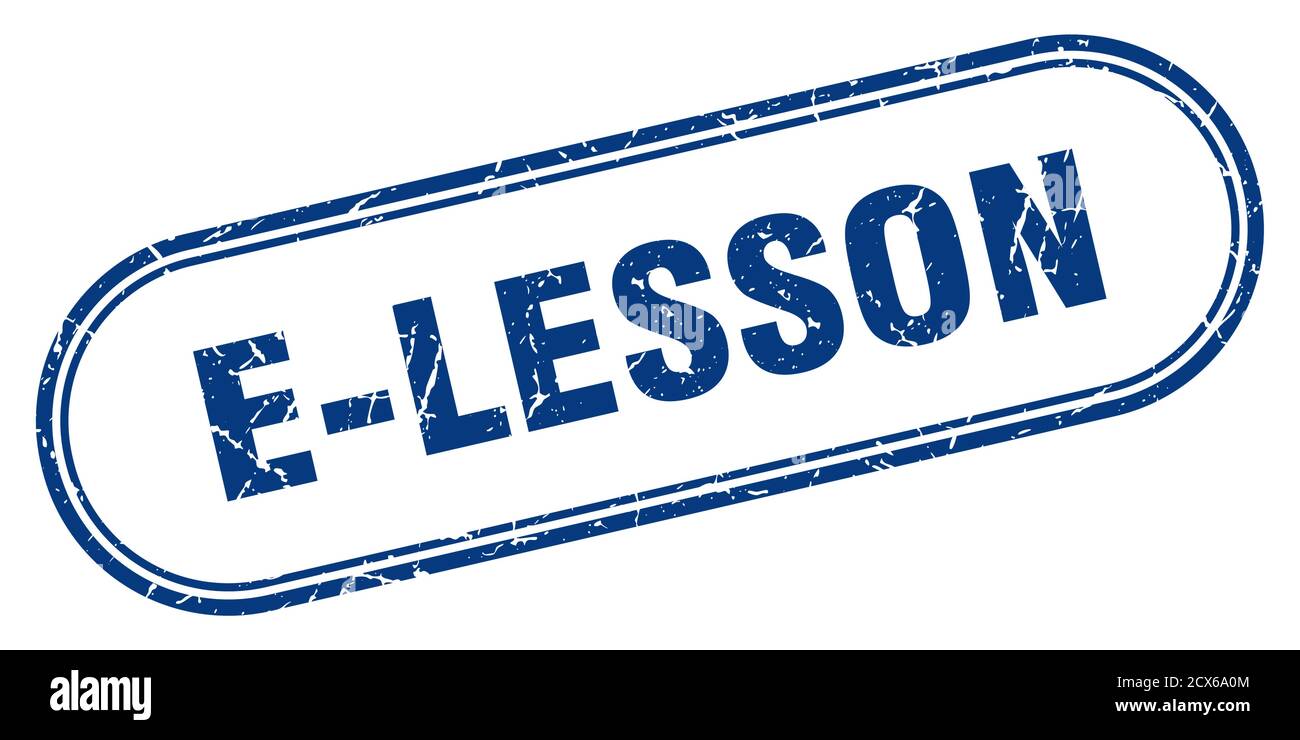 e-lesson stamp. rounded grunge sign on white background Stock Vector ...