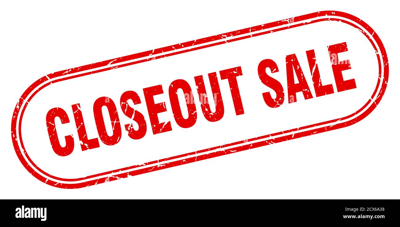 closeout sale stamp. rounded grunge sign on white background Stock ...