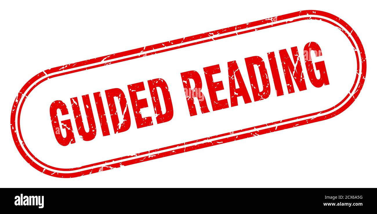 guided reading stamp. rounded grunge sign on white background Stock ...