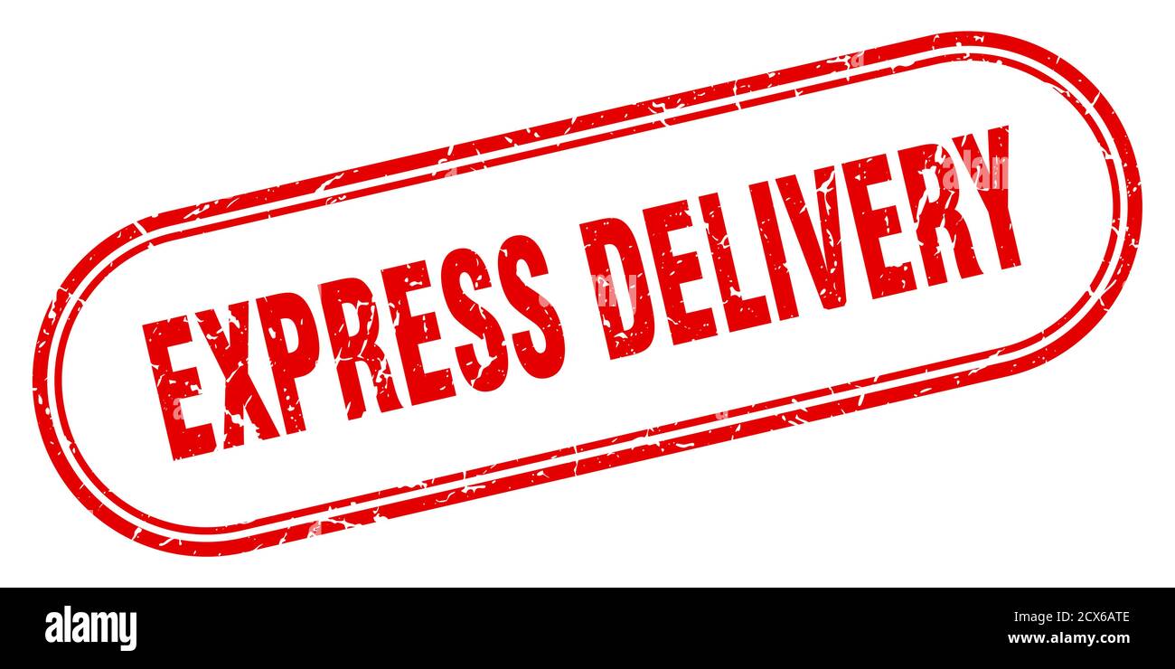 express delivery stamp. rounded grunge sign on white background Stock ...