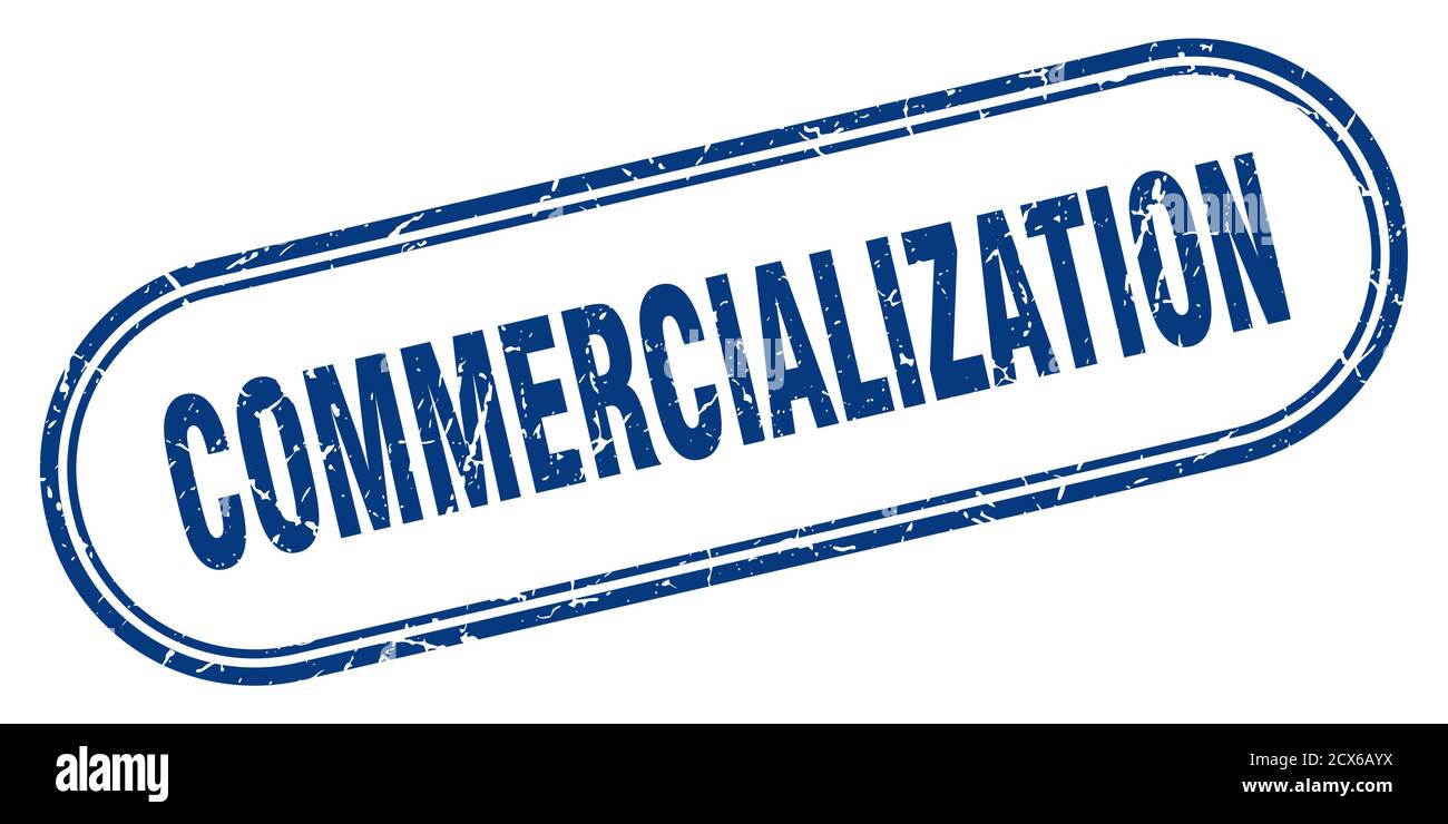 commercialization stamp. rounded grunge sign on white background Stock ...