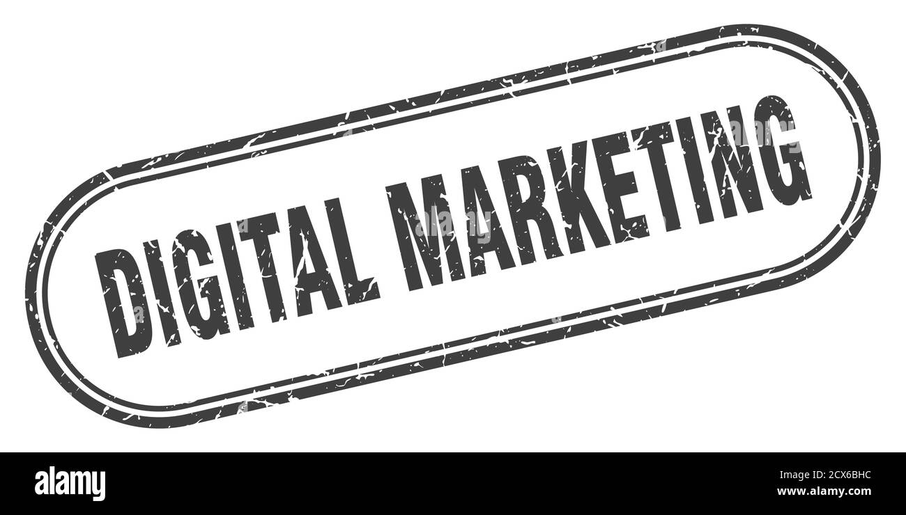 digital marketing stamp. rounded grunge sign on white background Stock ...