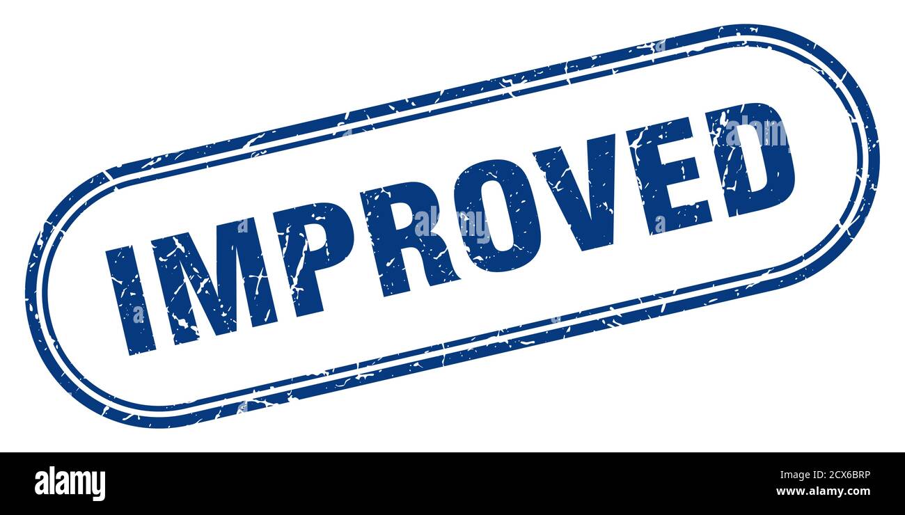 improved stamp. rounded grunge sign on white background Stock Vector ...