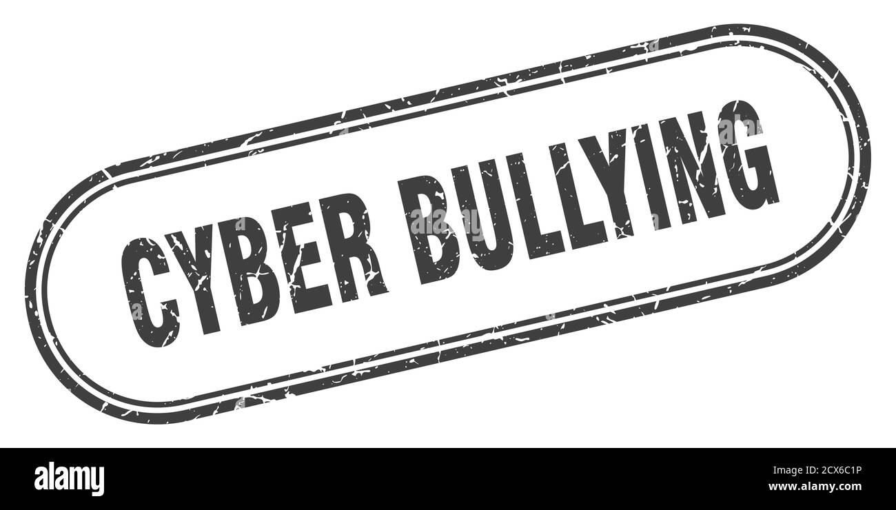cyber bullying stamp. rounded grunge sign on white background Stock ...
