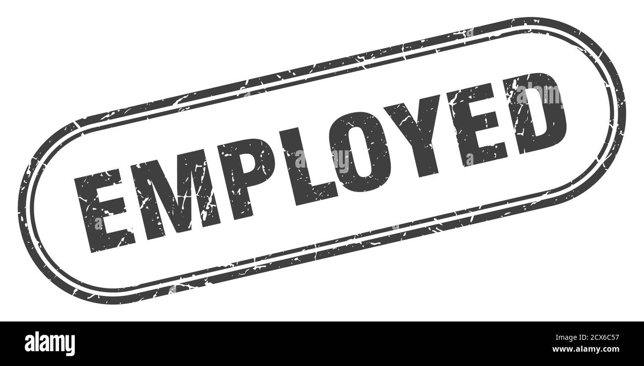 employed stamp. rounded grunge sign on white background Stock Vector ...