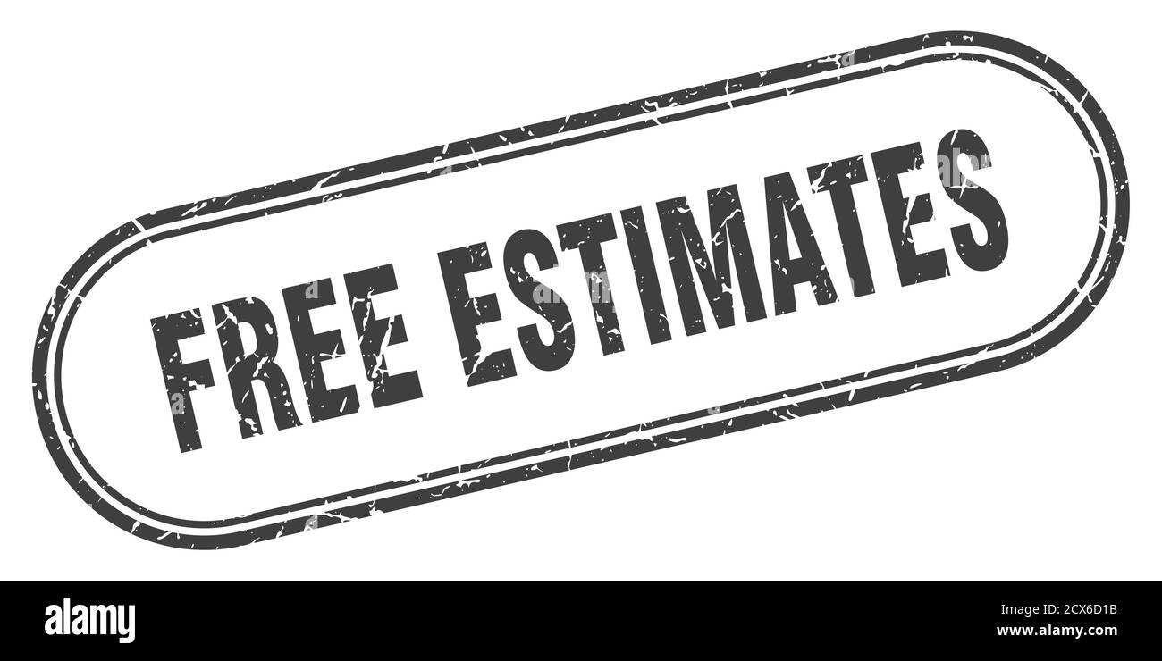 free estimates stamp. rounded grunge sign on white background Stock ...