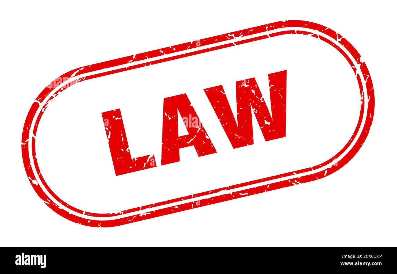 law stamp. rounded grunge sign on white background Stock Vector Image ...